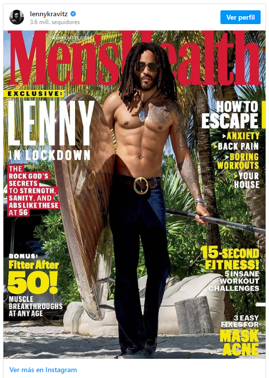 Sorprende Lenny Kravitz con su fisico