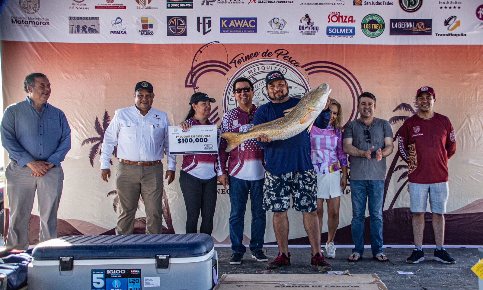 Participan familias de varios estados en Torneo de Pesca Bicentenario en Matamoros