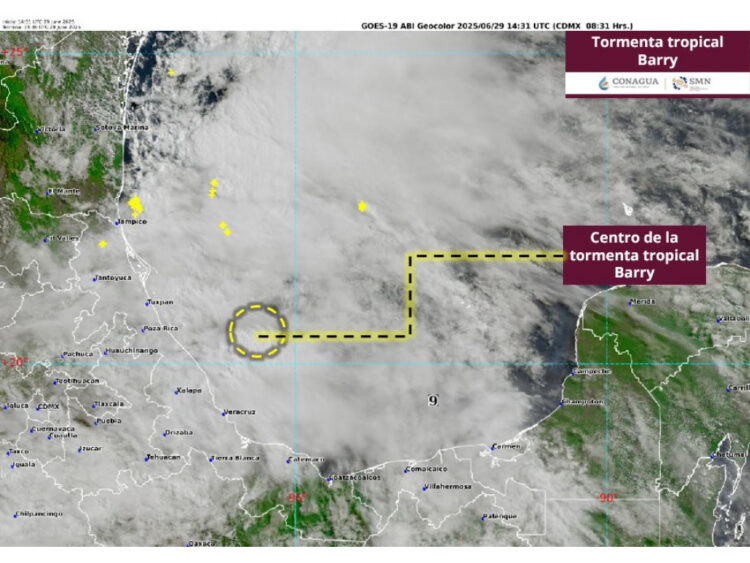 La tormenta tropical Barry muy cerca de las costas de Tuxpan y Tampico